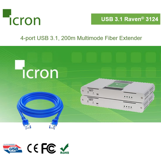 Raven 3124 4-port USB 3.1, 200m Multimode Fiber Extender System | On ...